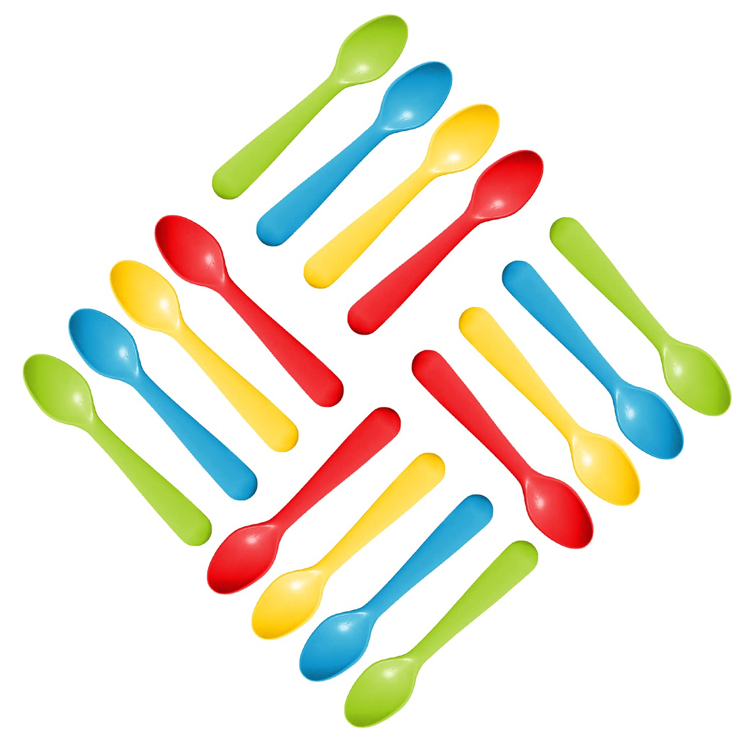 Amazon.com : Plaskidy Plastic Toddler Spoons - Set of 16 Kids Spoons ...