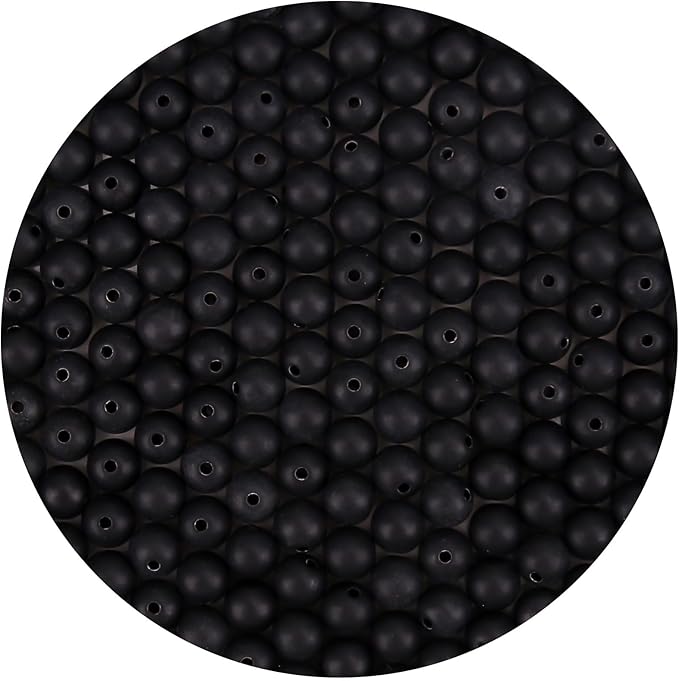 Amazon.com: 1000PCs 6MM Matte Black Acrylic Round Beads - Frosted ...