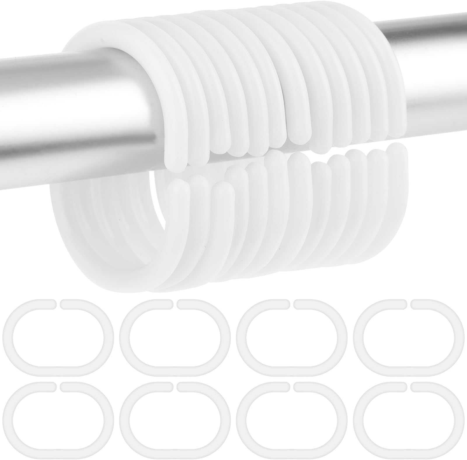 Shower Curtain Rings, 12 Pcs Plastic Shower Curtain Rings, Shower ...
