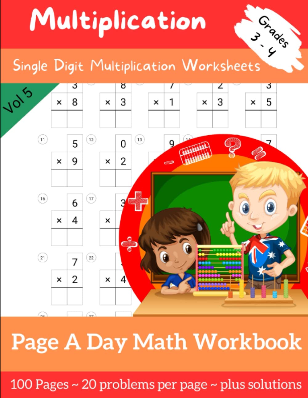 Multiplication, One Page A Day Single Digit Multiplication Math Problem ...