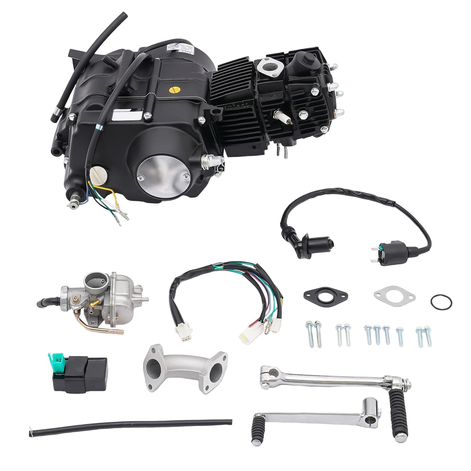 Amazon.com: 110CC Engine Motor, 4 Speed Strong Power Kick Start Motor ...