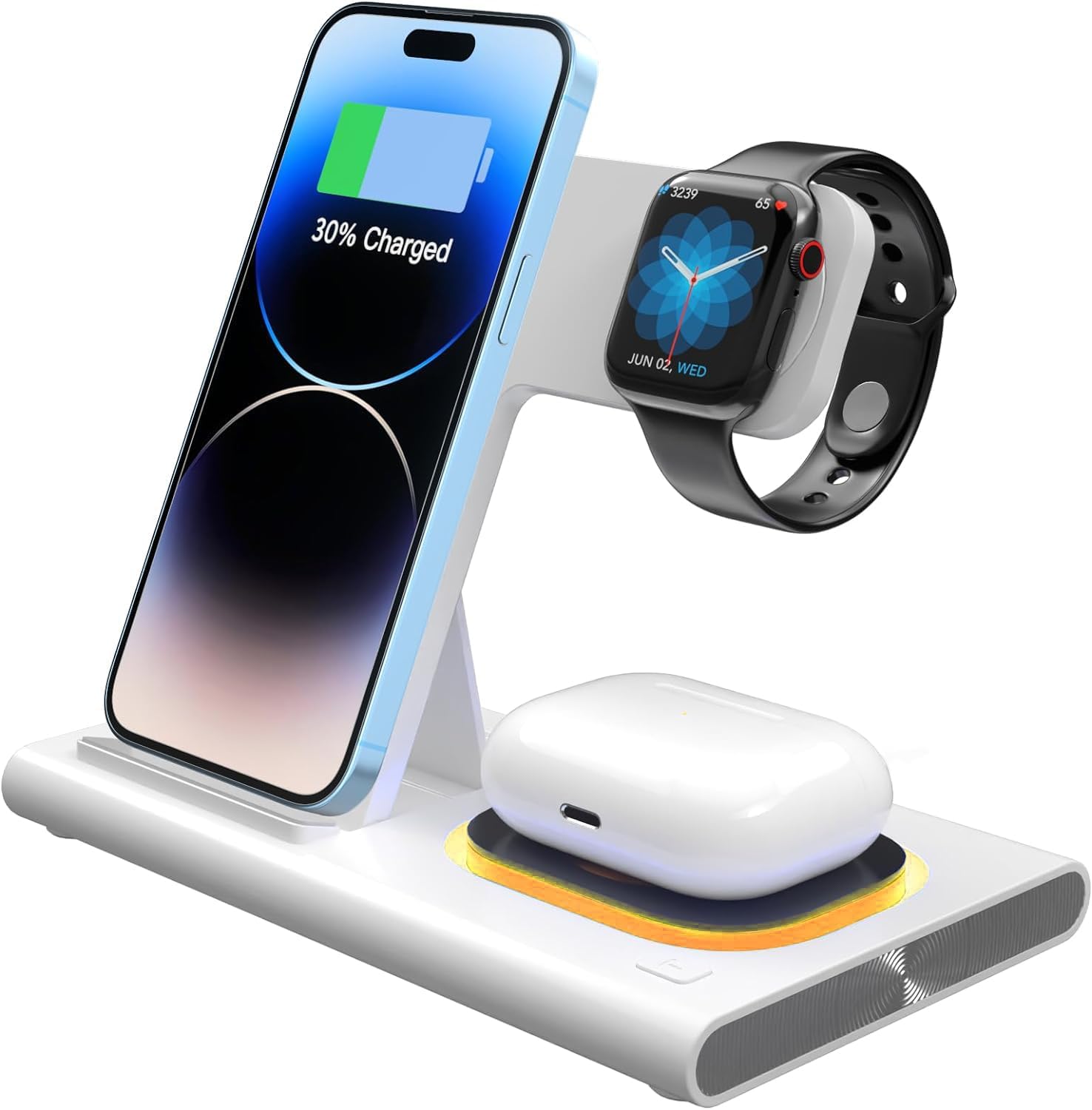 ZHAM 4in1 Foldable Wireless Charger, Total 23W Fast Wireless Charging ...