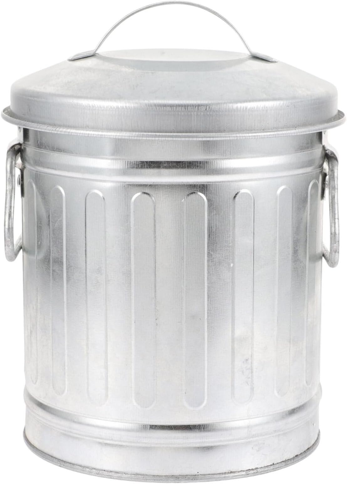 Amazon｜Luxshiny 亜鉛メッキ ゴミ箱 缶 ミニ ゴミ箱 ゴミ箱 廃棄物 バスケット ヴィンテージ メタル ユーティリティ ペール デスクトップ ゴミ箱 ビン フラワー ポット ...