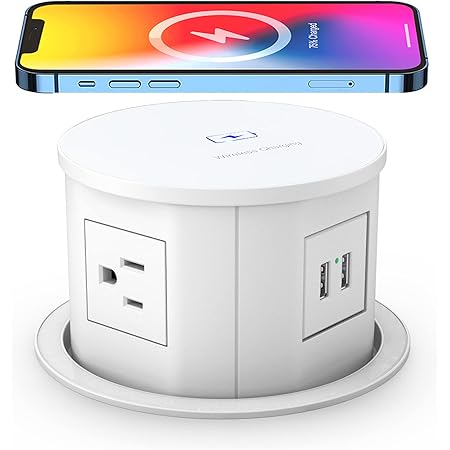 Leviton PFUS1-BN Pop-Up Floor Box with Dual Type A, 3.6 USB Charger, 15 ...
