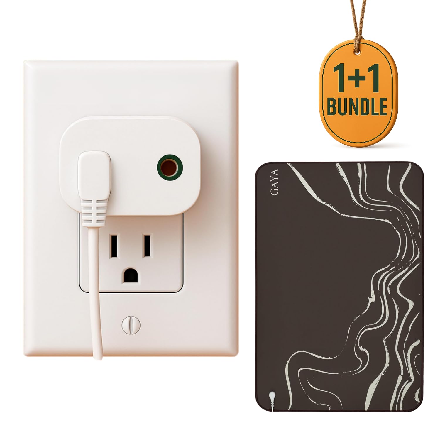 GAYA Dual-Port Grounding Plug Adapter + Grounding Mat (24”x16 ...