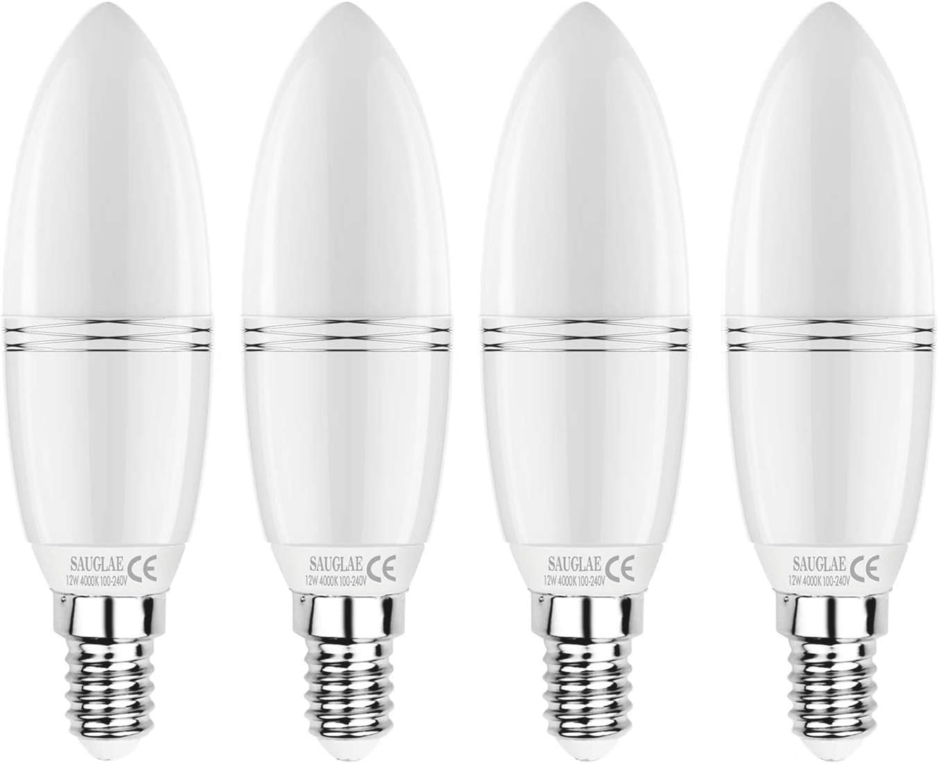 SAUGLAE E14 LED Candle Bulbs 12W, 100W Incandescent Bulbs Equivalent ...