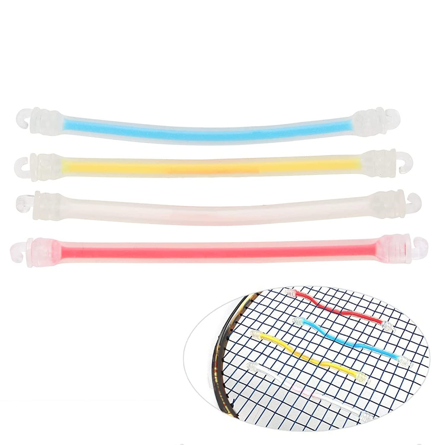 Tennis Racquet Vibration Dampener, 4 Pcs Double Hook Silicone Racket ...