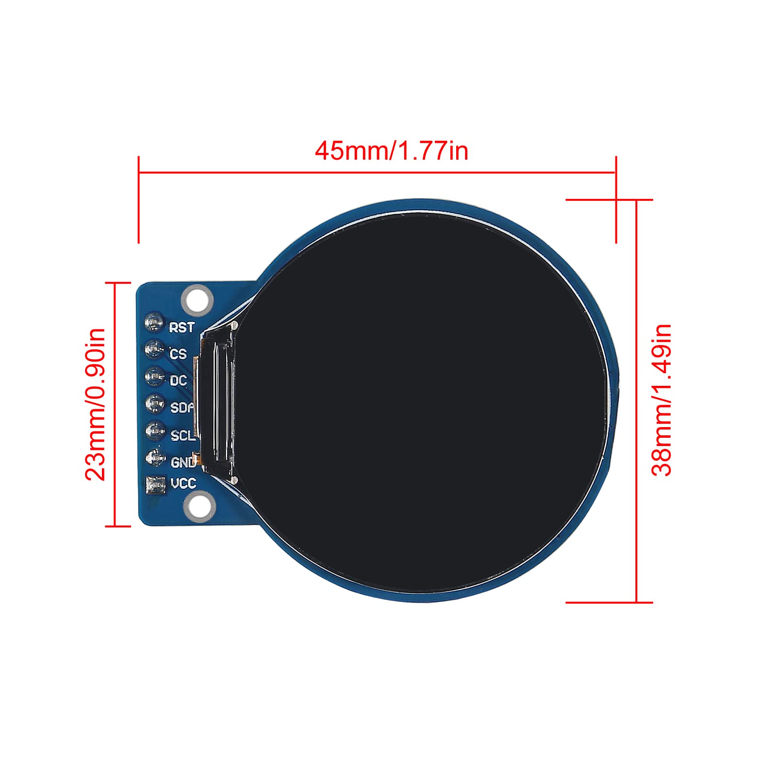 Snapklik.com : 2PCS 1.28 Inch 1.28 TFT LCD Display Module Round RGB 240 240 GC9A01 Driver 4 Wire ...