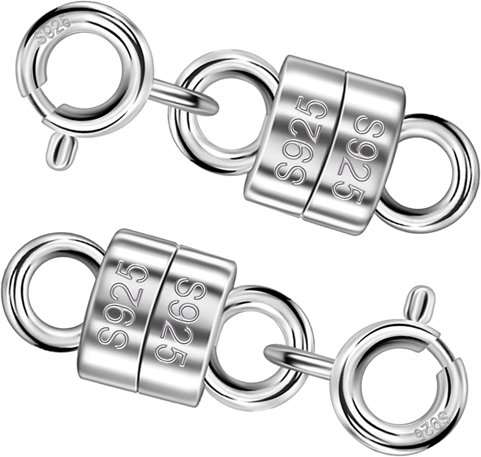 Amazon.com: 12 PCS Silver Magnetic Jewelry Locking Clasps Necklace ...