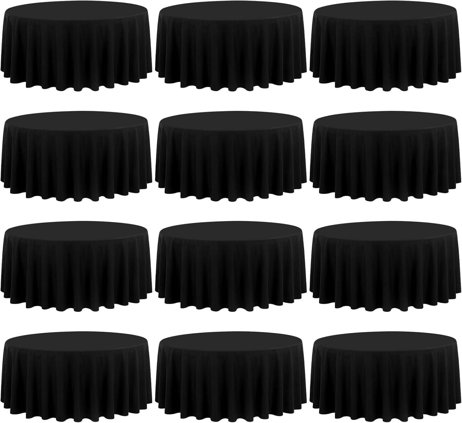 Amazon.com: fani 12 Pack 90 Inch Round Tablecloth, Black Polyester ...