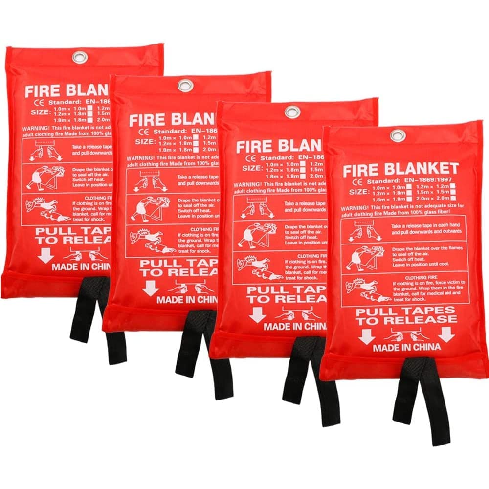 Buy Kitchen Emergency Fire Blanket x4, Made of Glass Fiber, Can ...