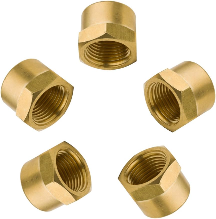 LTWFITTING 1/4-Inch Brass Compression Cap Stop Valve Cap,Brass ...