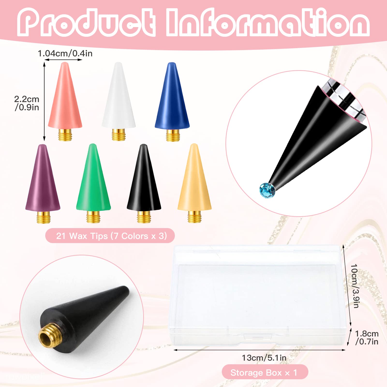 Snapklik.com : ZYNERY 21 Pieces Replacement Wax Tips For Nail Art ...