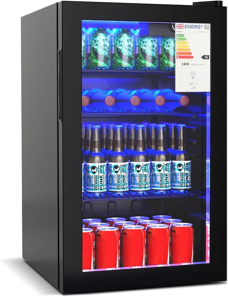 Panana Under Counter Beer & Drinks Fridge-90L Capacity,Holds up to 115 ...
