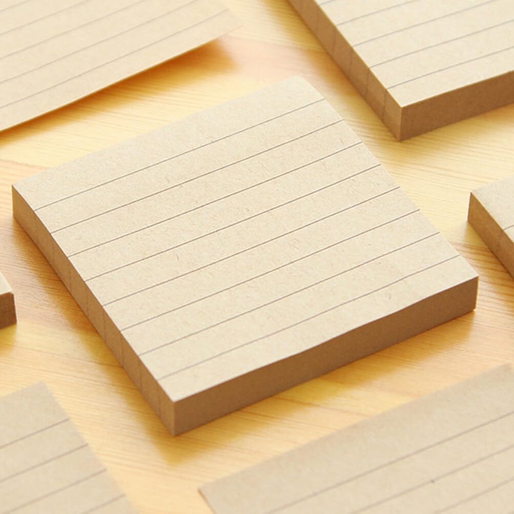 SHUTTLE ART 75 Kraft Lined Mini Sticky Notes, Brown Self-Stick Notes ...