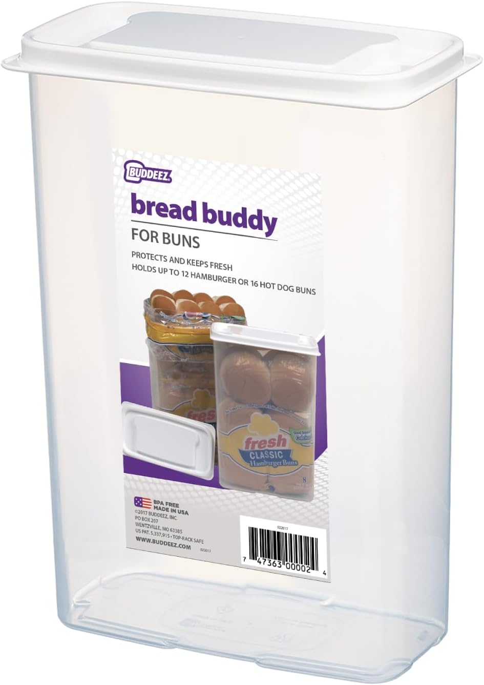 Amazon.com: Buddeez Bread Buddy for Hamburger and Hot Dog Buns - Bun ...