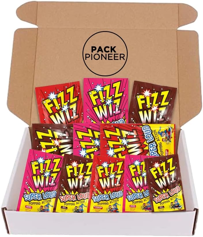 Fizz Wiz 30 Pack Popping Candy Variety Box – Retro Sweets Gift with Strawberry, Cola & Cherry ...