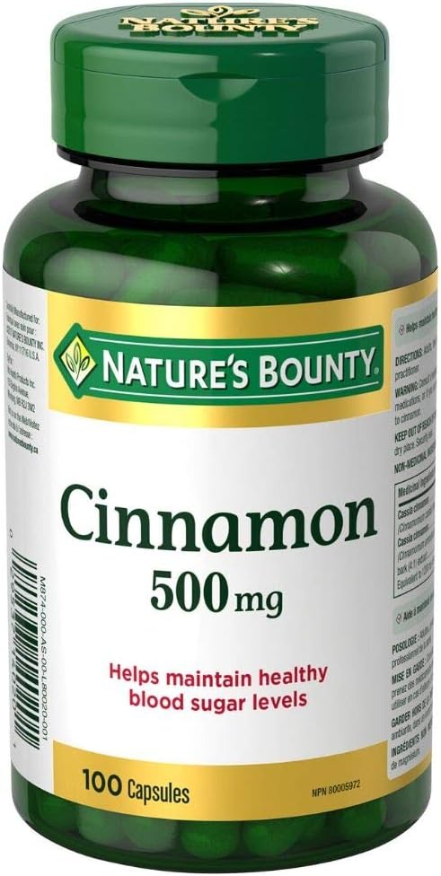 Nature's Bounty Cinnamon Pills and Herbal Health Supplement, Helps ...