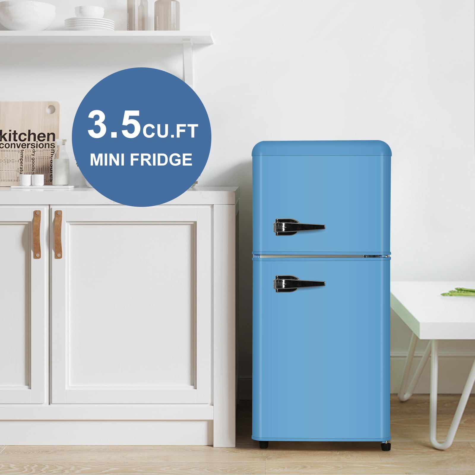 Blue Mini Fridge With Freezer