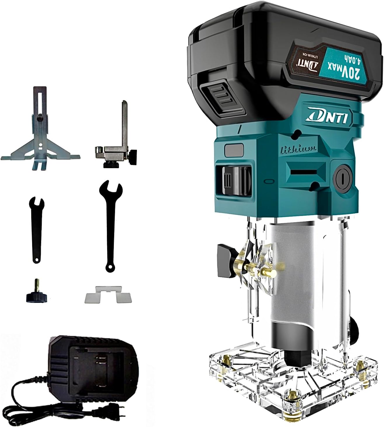 DNTI-20V Cordless Router for Woodworking 30000 rpm Brushless Portable ...