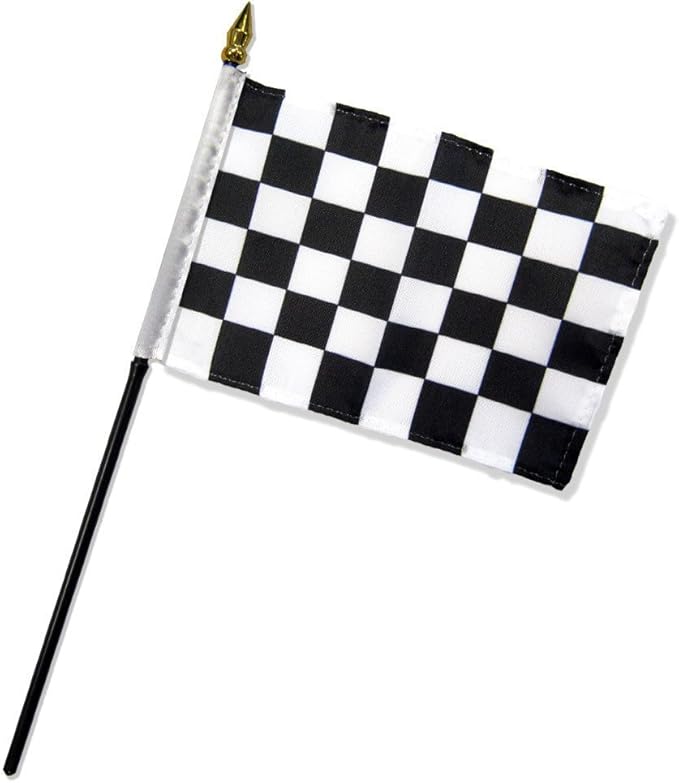 Amazon.com: Black & White Checkered 4"x6" Desk Stick Flag (No Base) (1 ...