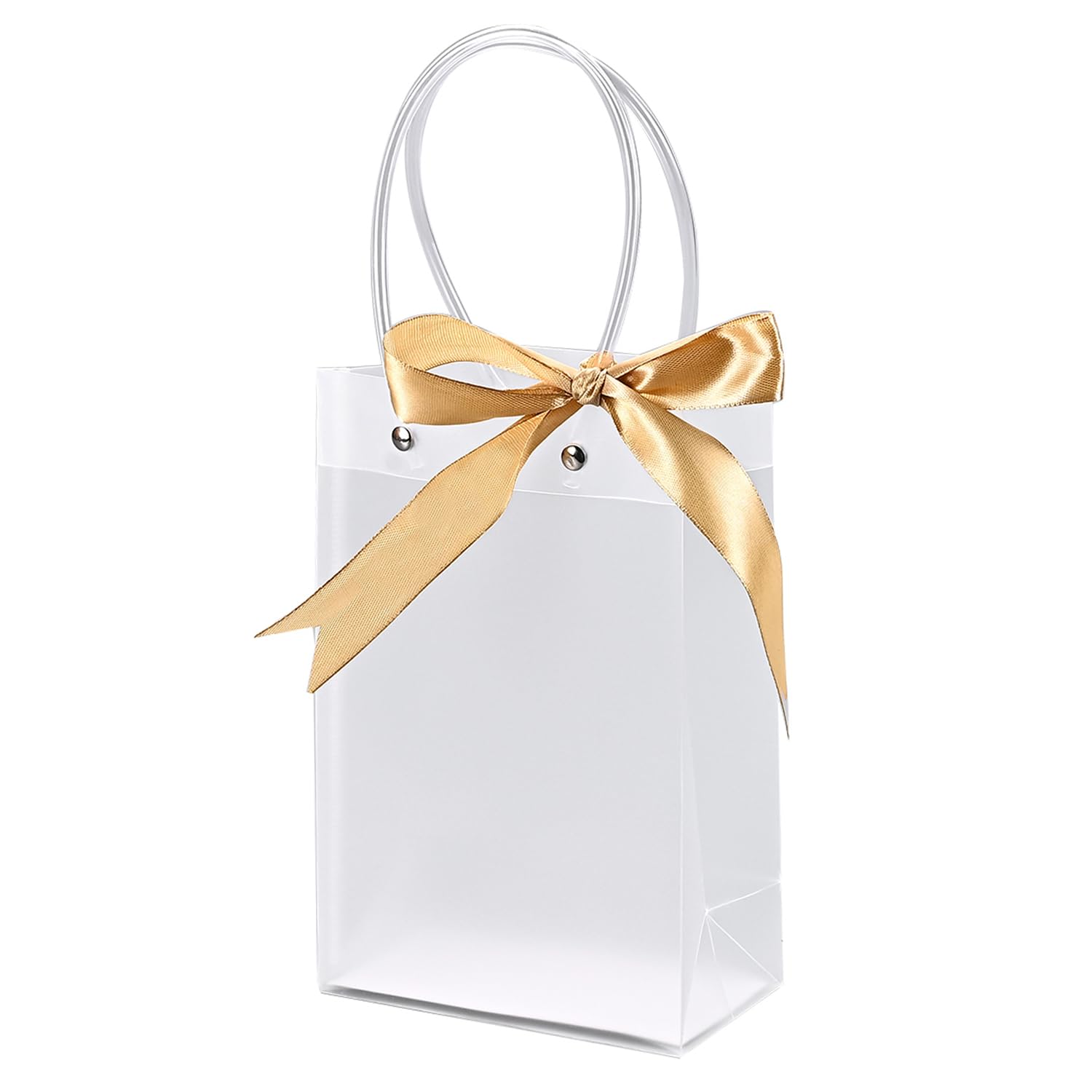 Amazon.com: TSAZZZ 48 Pcs Clear Gift Bags With Handles Frosting Plastic ...