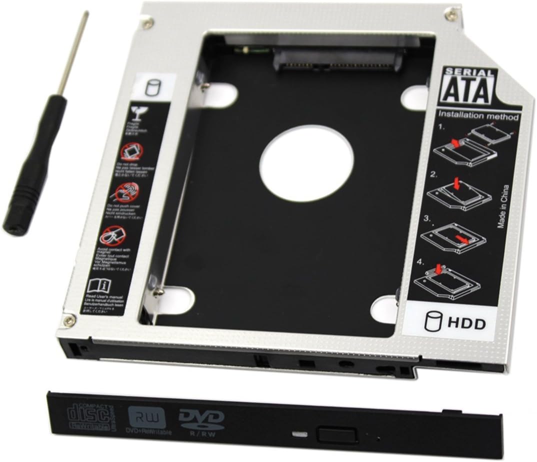 Amazon.com: HIGHROCK Hard Drive Caddy Tray 9.5mm Universal SATA 2nd HDD ...