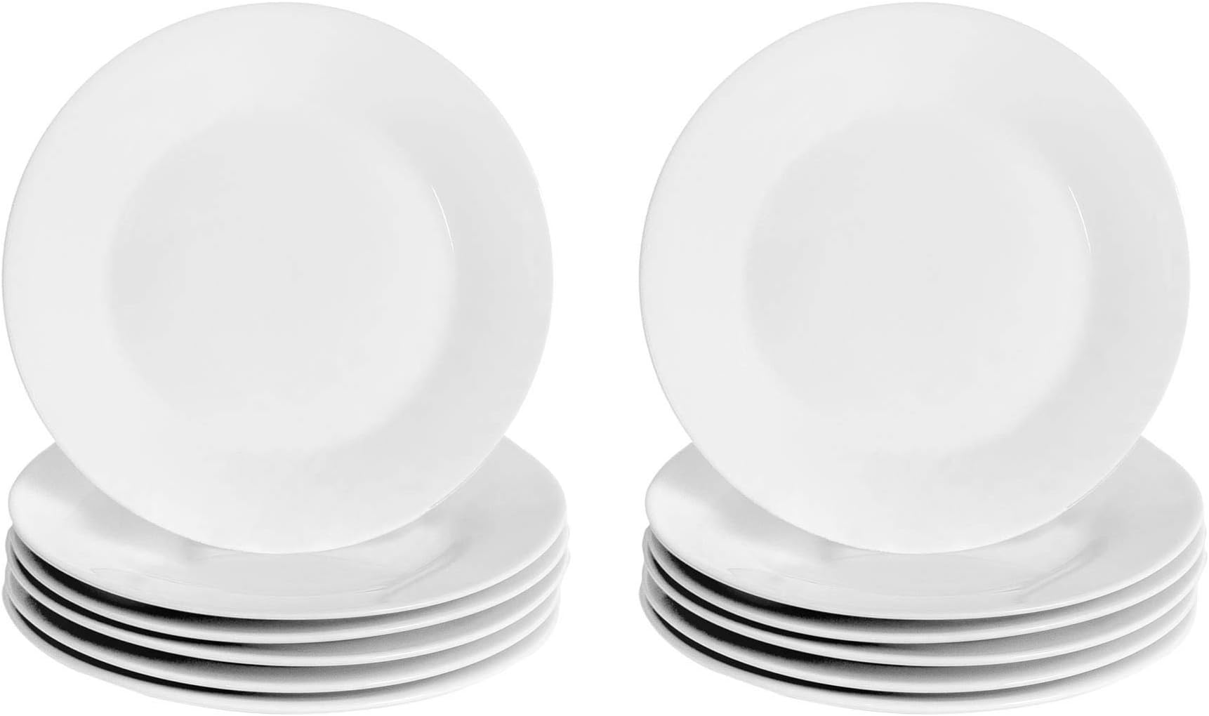 Argon Tableware 12x White Wide Rimmed Dessert/Small Dinner Plate 19cm ...