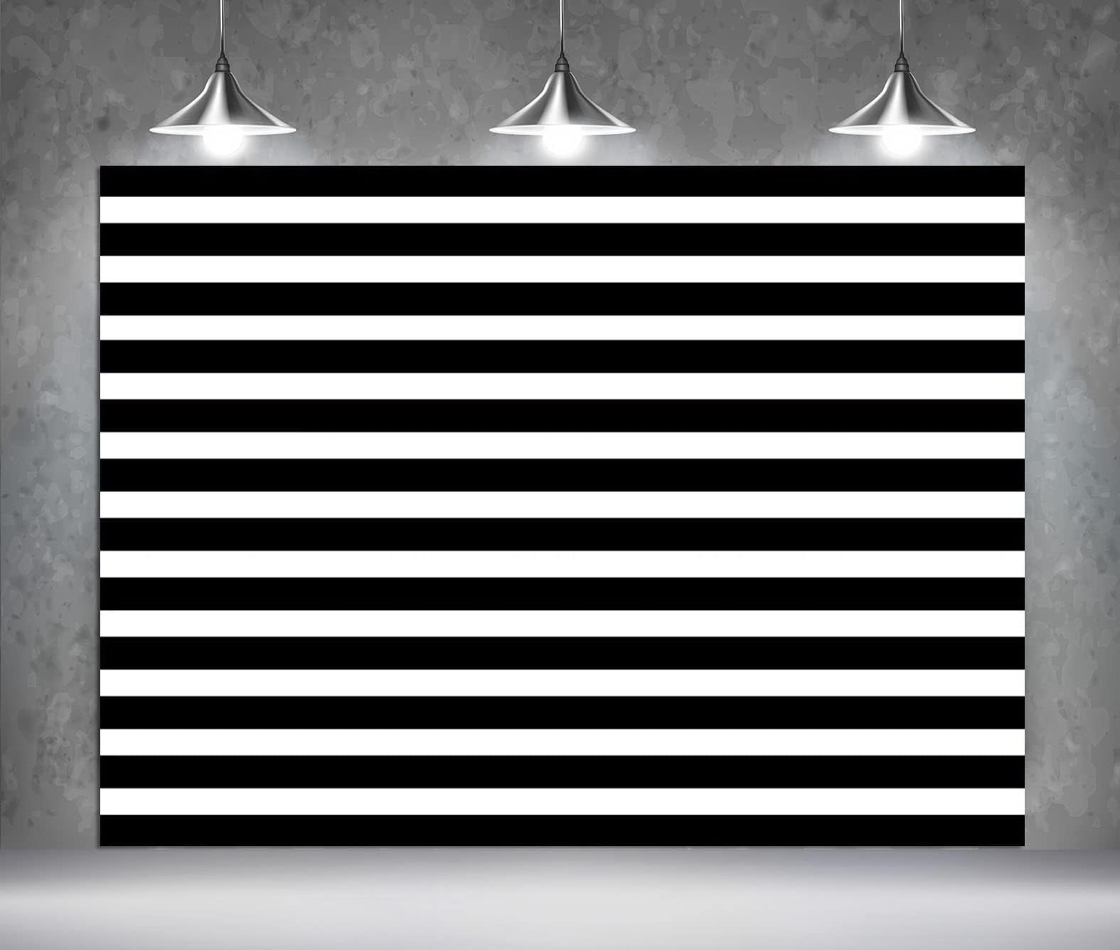 Amazon.com : BELECO 8x6ft Fabric Black and White Stripes Backdrop for ...