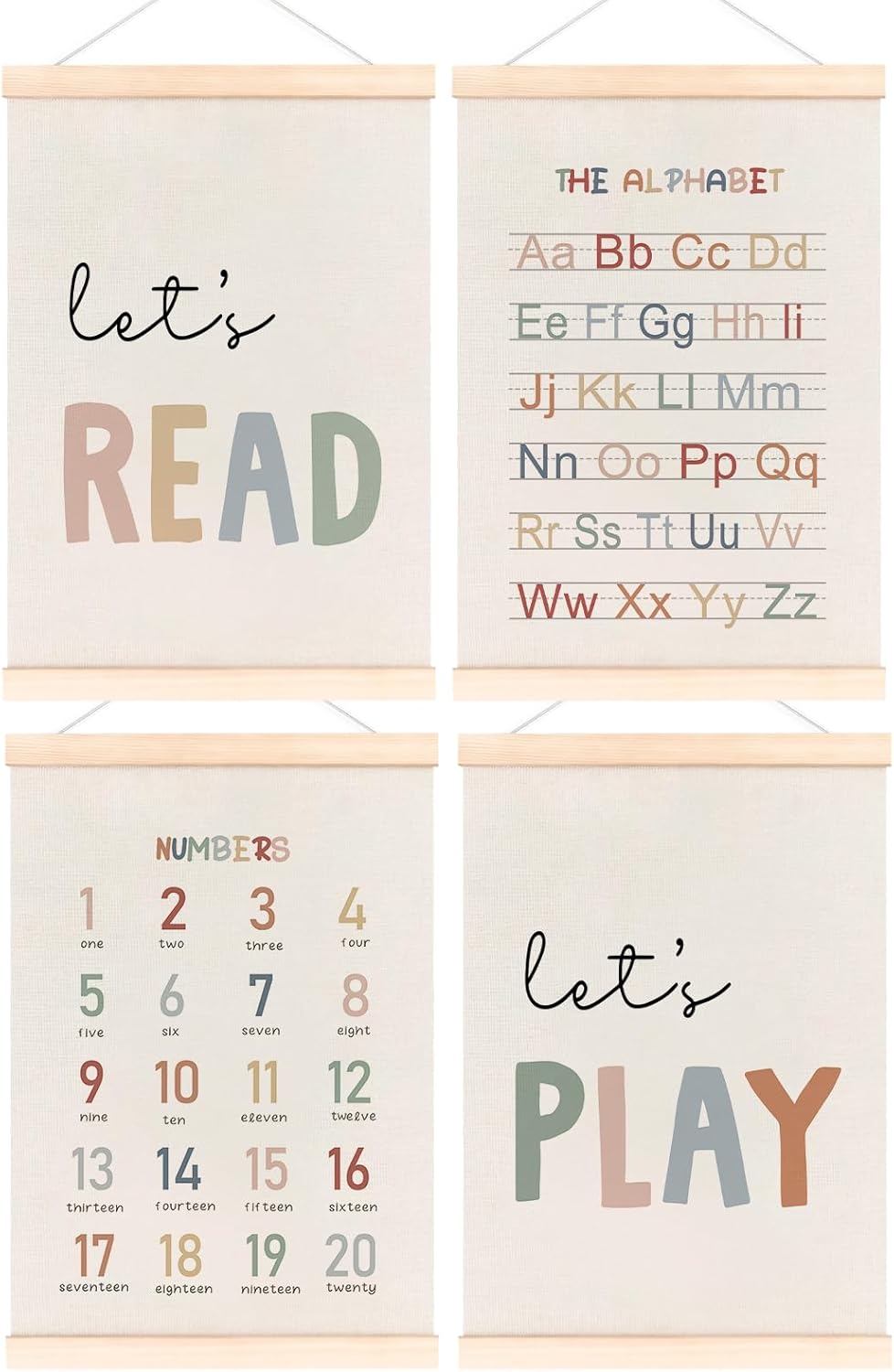 Amazon.com - laveliabel Alphabet Numbers Poster Hanger Frame Set of 4 ...