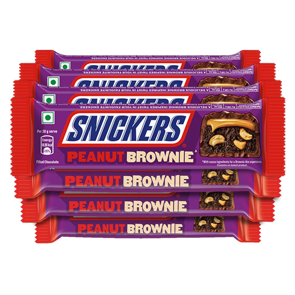 Snickers Peanut Brownie Filled Bar, 45 gm : Amazon.in: Grocery ...