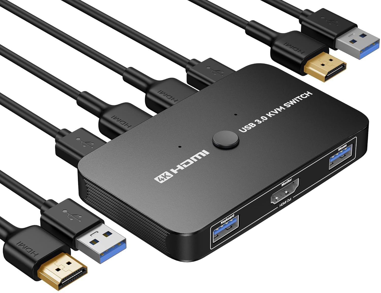 Amazon.com: KVM Switch, Aluminum HDMI,USB Switch for 2 Computers ...