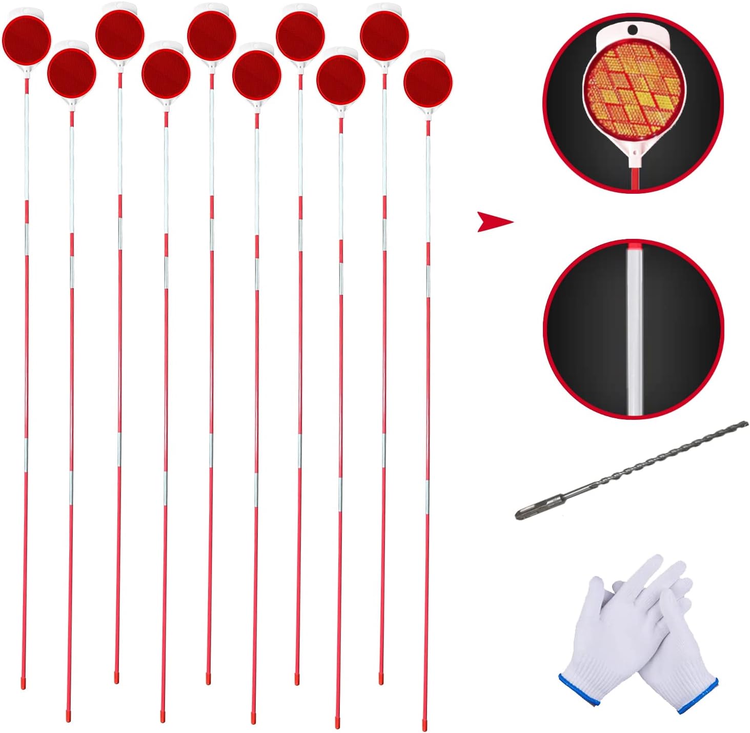 Amazon.com: 48 inch Reflective Driveway Markers - Fiberglass Snow ...