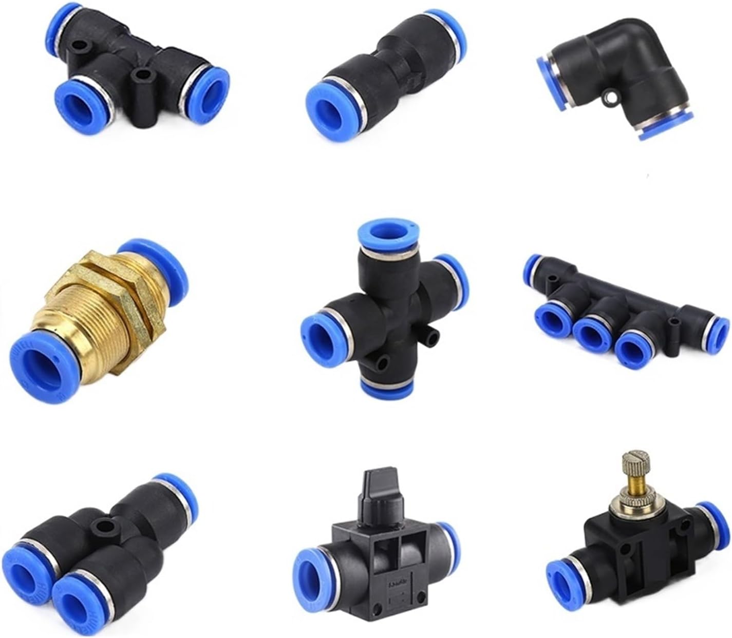 Amazon.com: Pneumatic Fitting Pipe Connector Tube Air Quick Fittings ...