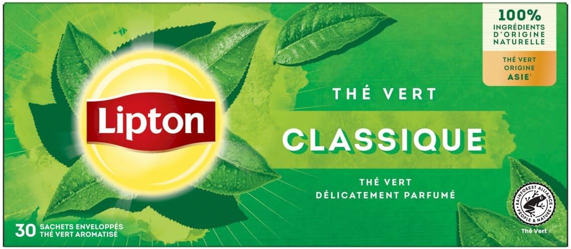 Lipton Thé Vert Classique Origine Asie 30 Sachets : Amazon.fr: Epicerie