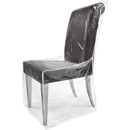 Amazon.com: Zipcase 4 Packs All Cover in Plastic Dinning Chair Covers ...
