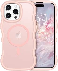 Amazon.com: GUAGUA for iPhone 16 Pro Max Magnetic Case, Cute Curly Wave Shape Design Compatible ...