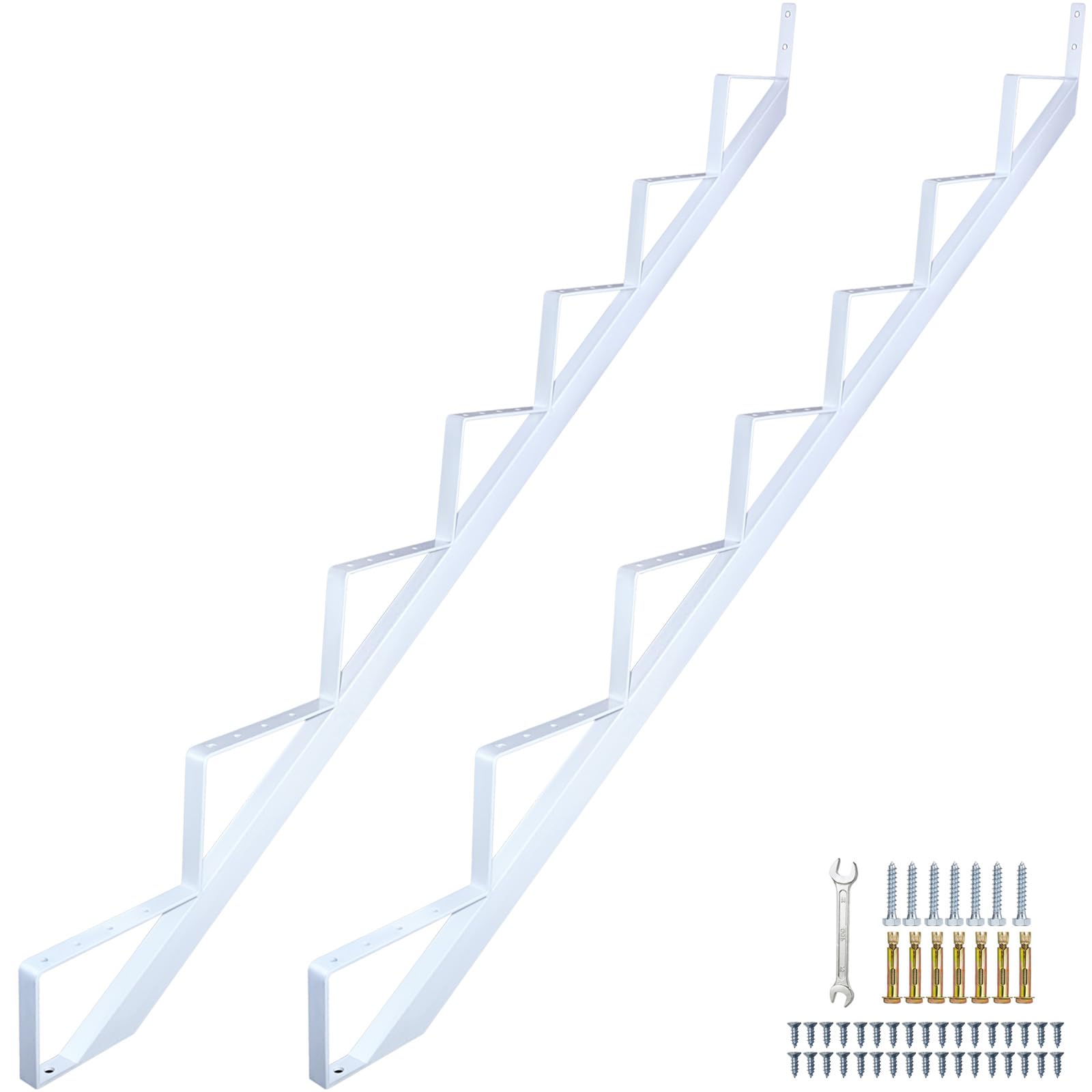 Steel Stair Stringer 7 Step, Metal Stair Stringers for Deck Height 57 ...
