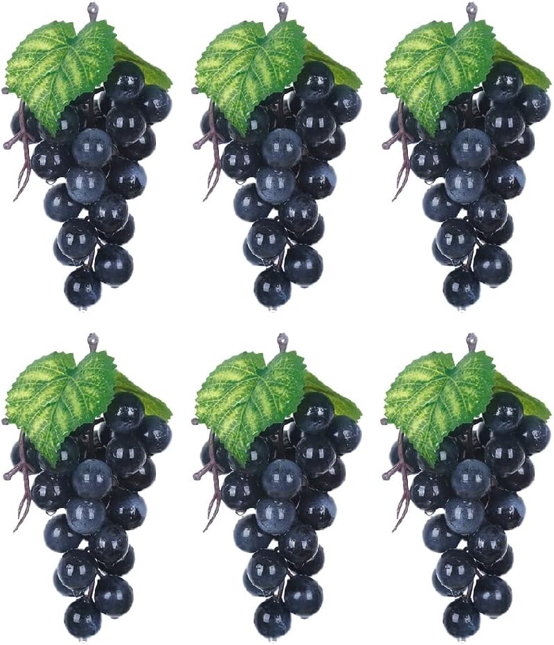 Amazon.co.jp: Cabilock 6個仿真葡萄串 人工ブドウ装飾 フォトプロップス おしゃれなインテリア グリーン パープル レッドのフェイクフルーツディスプレイ用 : おもちゃ