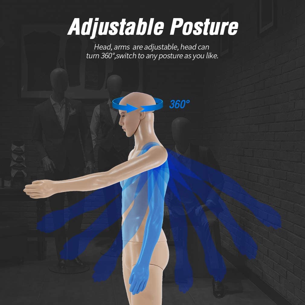 Snapklik.com : Male Mannequin Torso Dress Form Mannequin Body 73 Inches ...