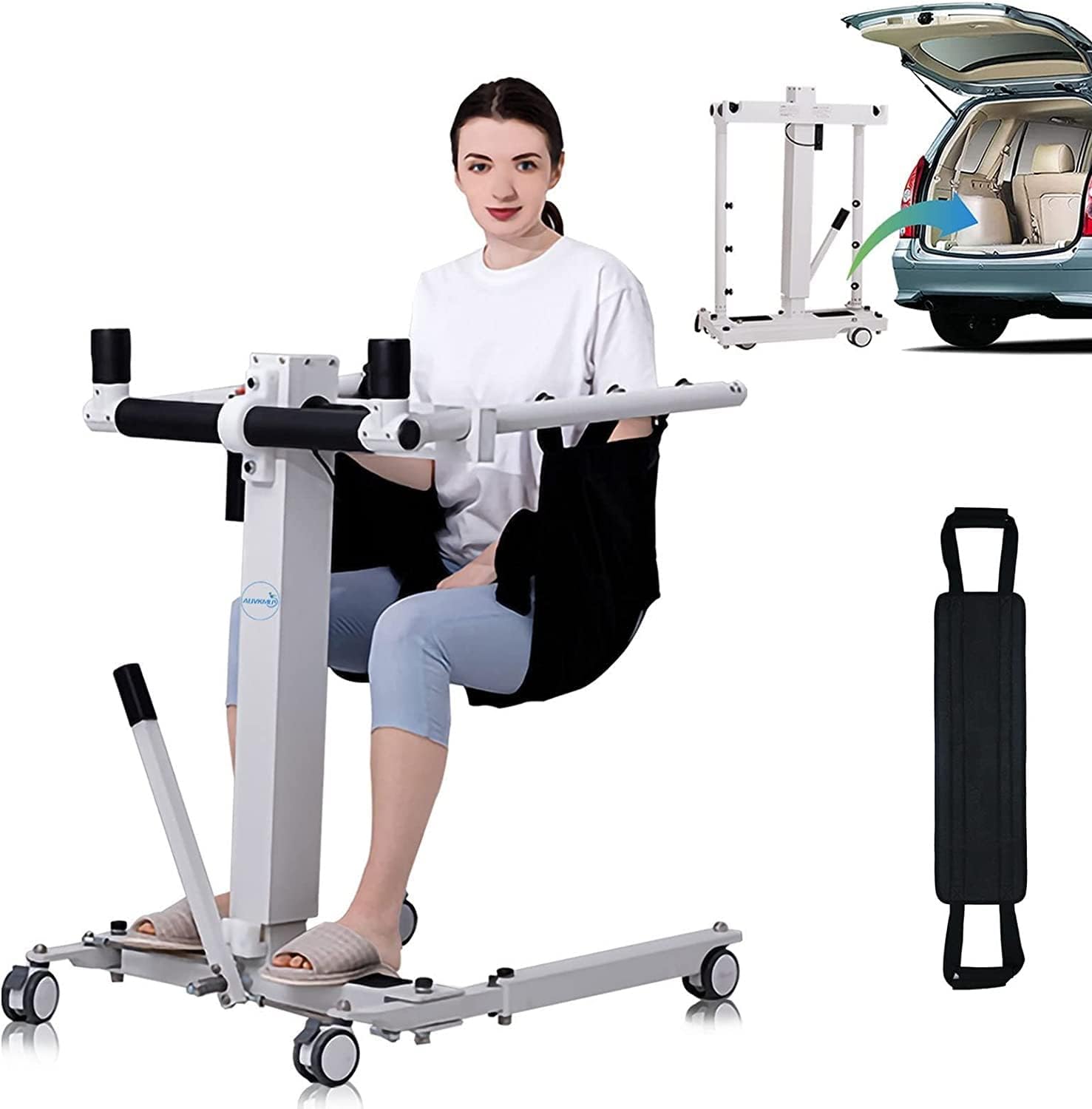 Foldable Electric Patient Lift Transfer Chair, with Shower Wheelchair ...