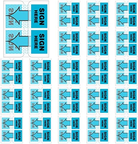 Amazon.com : Jutom 1250 Pcs/ 25 Packs Sign Here Stickers 1 Inch Sign ...