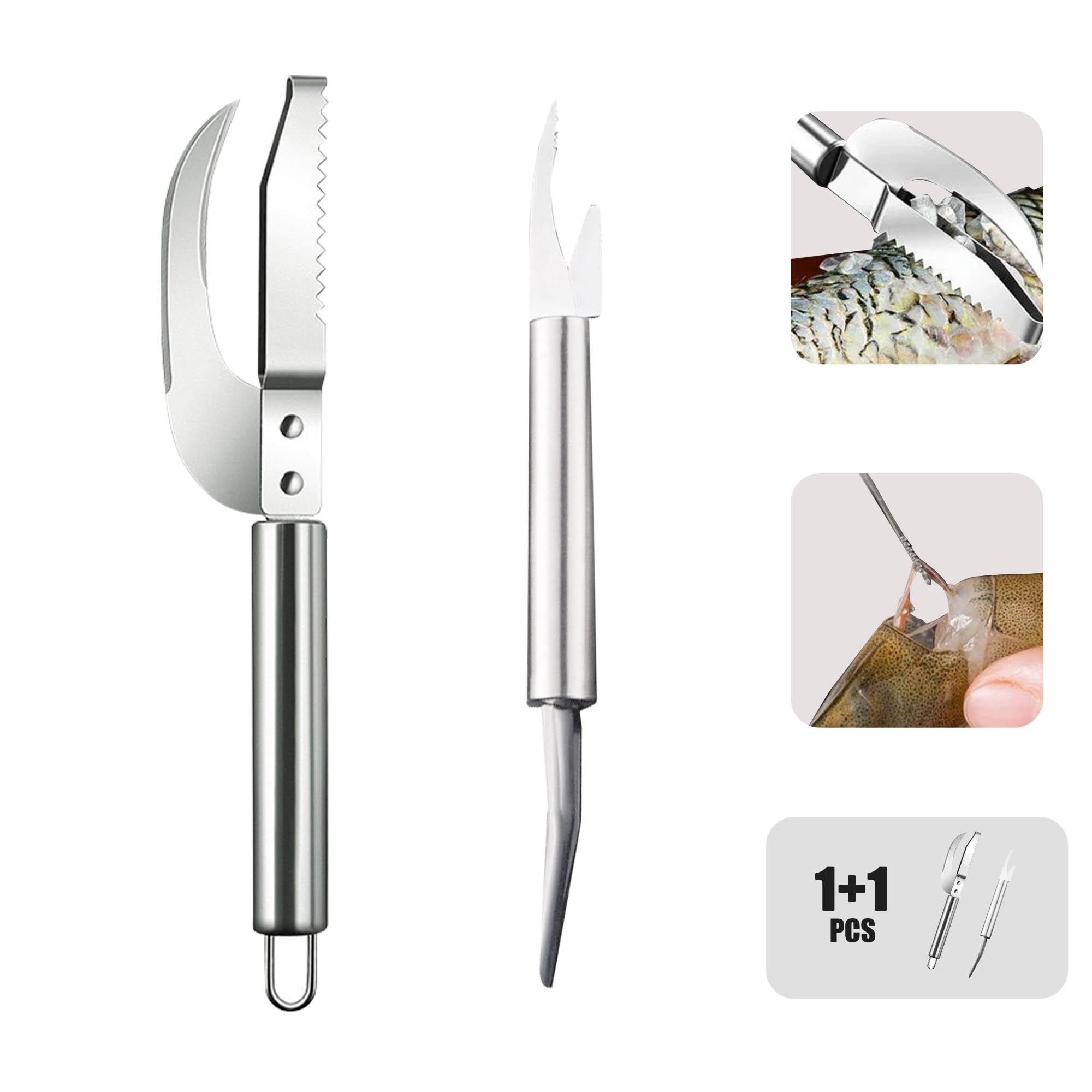 Amazon.com: Fish Scaler and Shrimp Deveiner Set,Fish Scale Remover ...