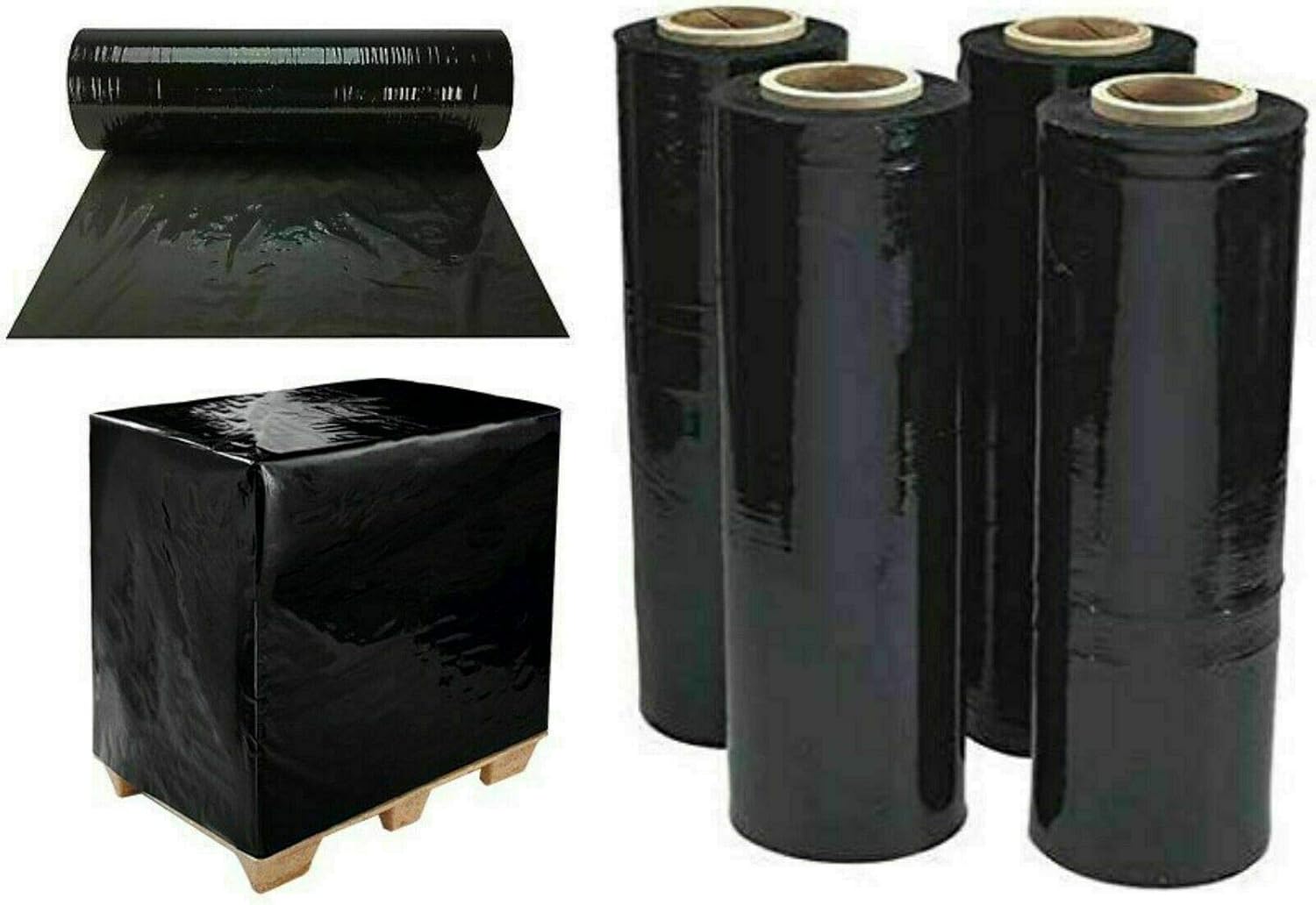 40 X Pallet Wrap Pallet Stretch WrapShrink Wrap Heavy Duty Black Rolls ...