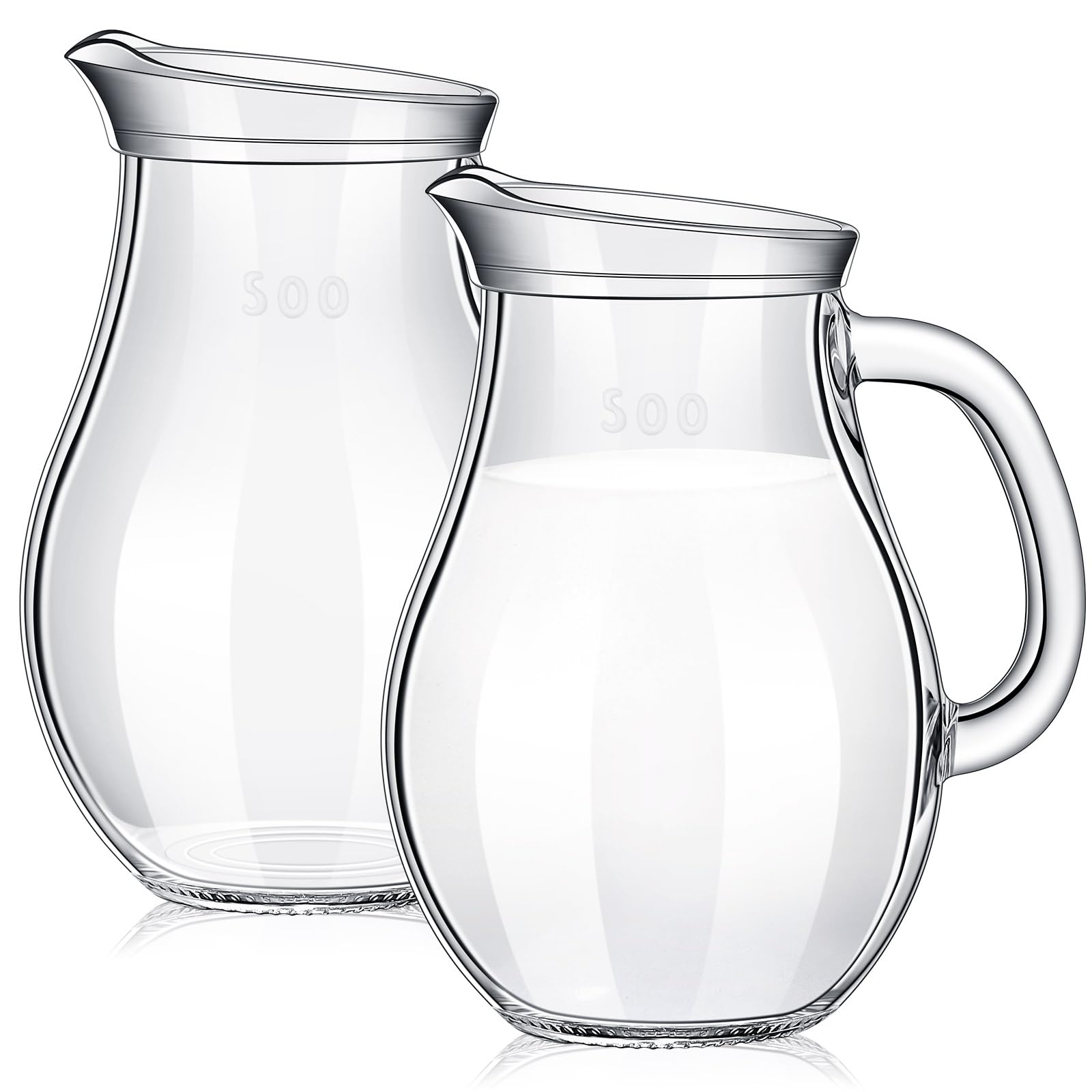 Amazon.com: Leinuosen 2 Pcs Glass Pitcher Elegant Shaped Glass Creamer ...
