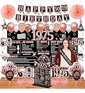 Amazon.com: 50th Birthday Decorations Kit for Women, Rose Gold 25PCS ...