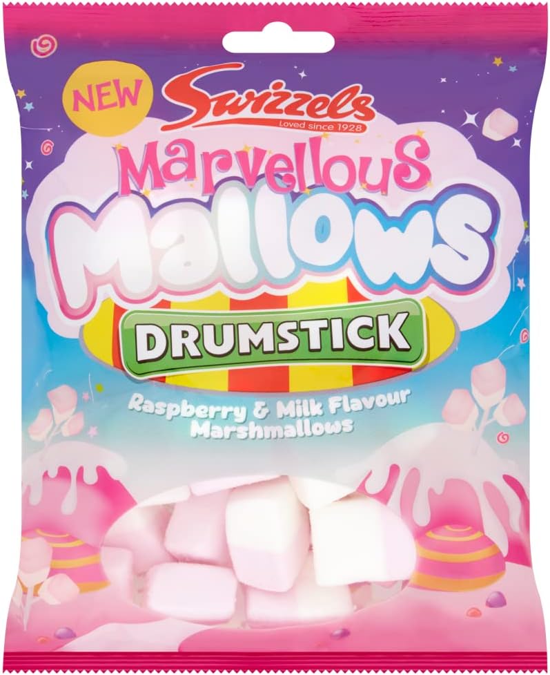 Swizzels Marvellous Mallows Drumstick Raspberry & Milk Flavour ...