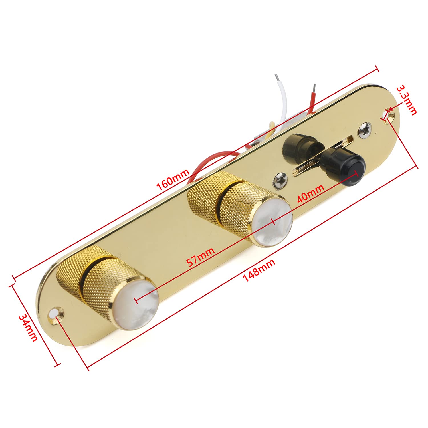 Snapklik.com : SWh Guitar Gold 3 Way Control Plate Wired Loaded Switch ...