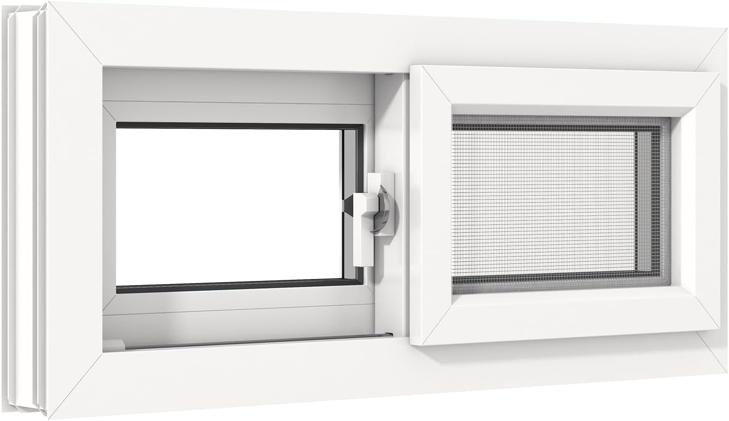 Basement Slider Window 32" x 14" Vinyl Basement Window,Featuring Double ...