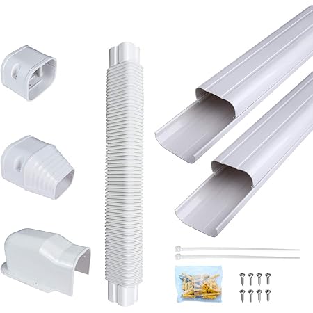 Amazon.com: Jeacent 3"W 11.3Ft PVC AC Line Set Cover Kit Tubing Cover ...
